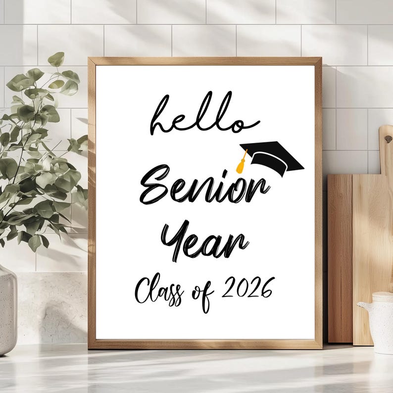 First Day of School Sign PRINTABLE, Senior Year, Class of 2026, Digital ...