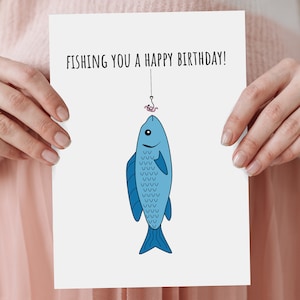 Funny Fishing Birthday Card for Dad, Fisherman Gift (printable Download ...