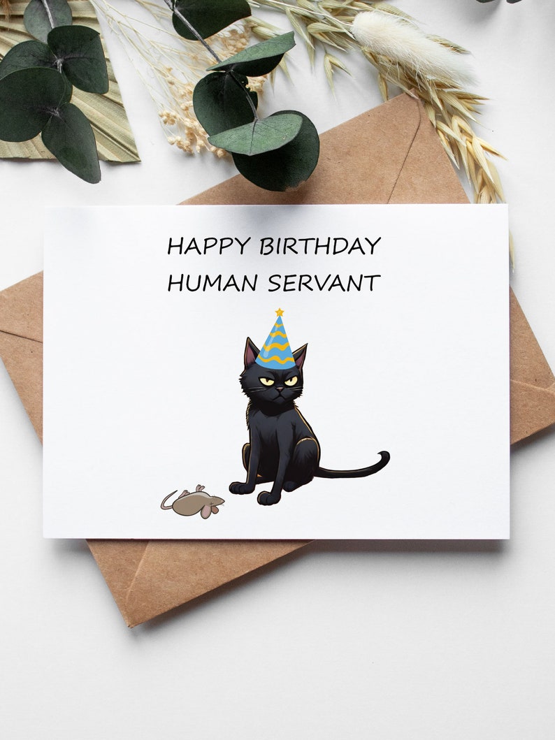 DOWNLOADABLE Cat Birthday Card - Etsy