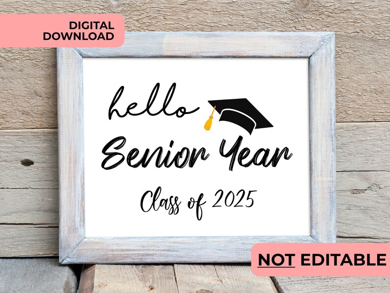 First Day of School Sign PRINTABLE, Senior Year - Etsy Australia