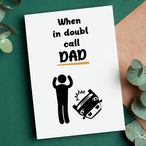 Fathers Day Card for Dad Printable Car, Gift for Dad, Digital Download ...
