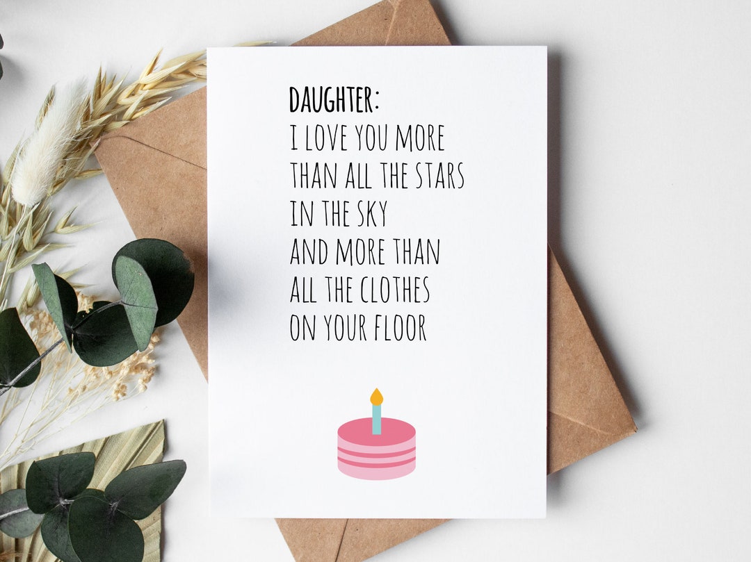 Daughter Birthday Card PRINTABLE DOWNLOAD, Card With Envelope - Etsy