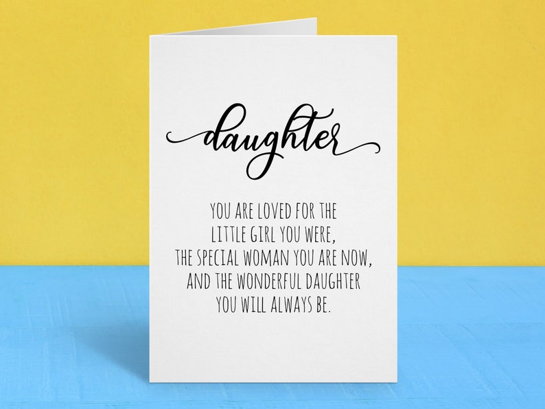 Daughter Birthday Card DIGITAL DOWNLOAD Printable, Gift for Her ...