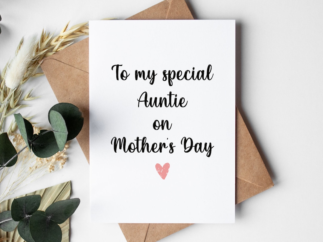 Aunt Mothers Day Cards PRINTABLE DOWNLOADABLE, Card With Envelope - Etsy