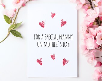Nanny Mothers Day Cards PRINTABLE DOWNLOAD - Etsy