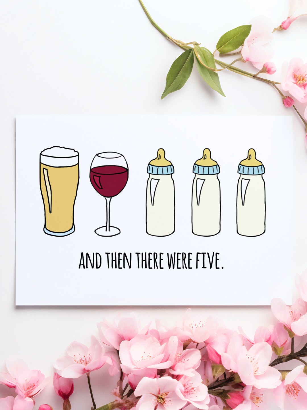 And Then There Were Five Card, Pregnancy Announcement (digital Download ...