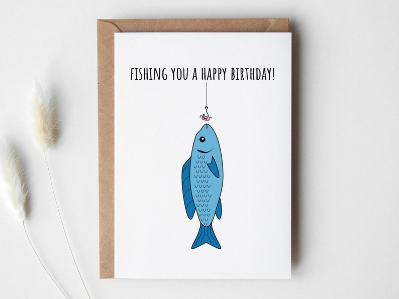 Funny Fishing Birthday Card for Dad, Fisherman Gift (printable Download ...