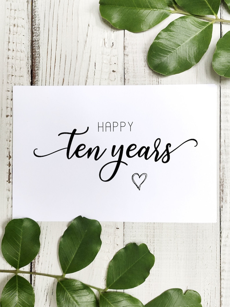 10th Anniversary Card INSTANT DOWNLOAD for Him - Etsy
