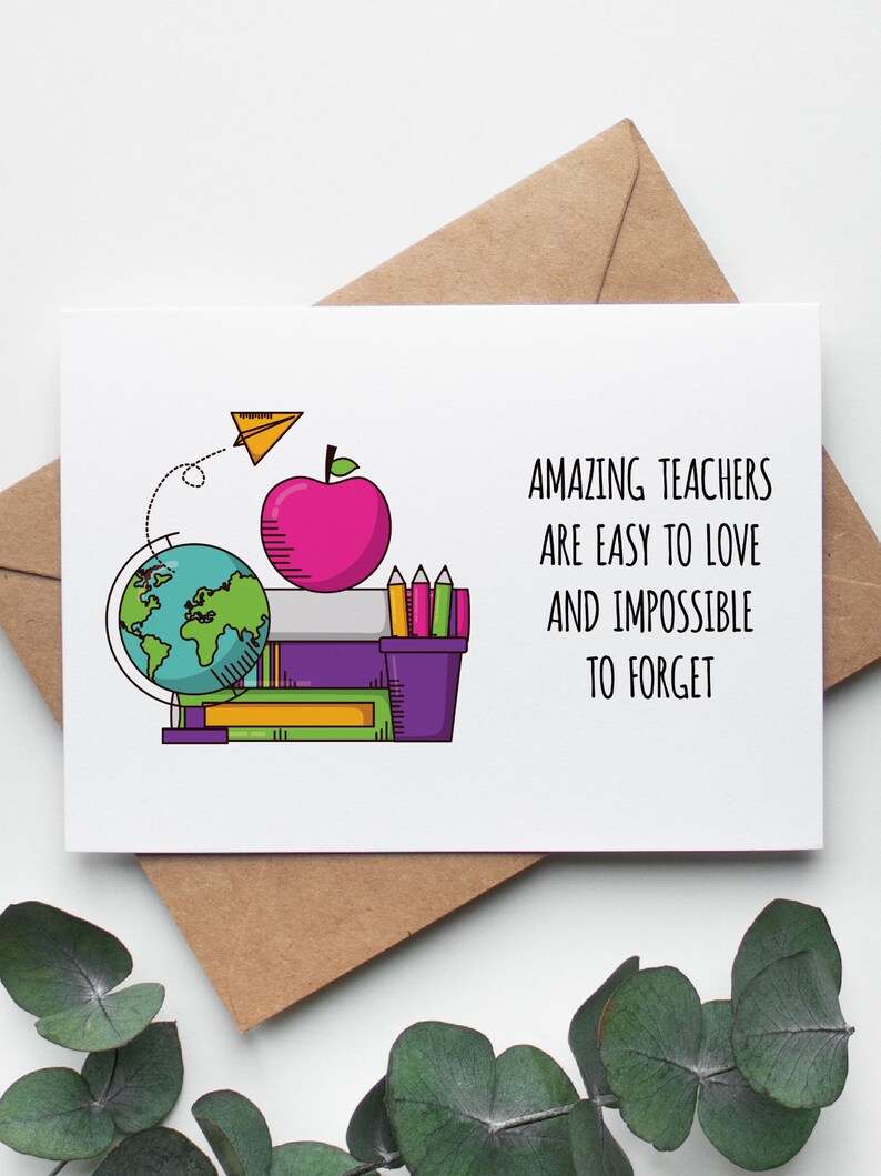 Teacher Appreciation Card DOWNLOADABLE, PRINTABLE - Etsy