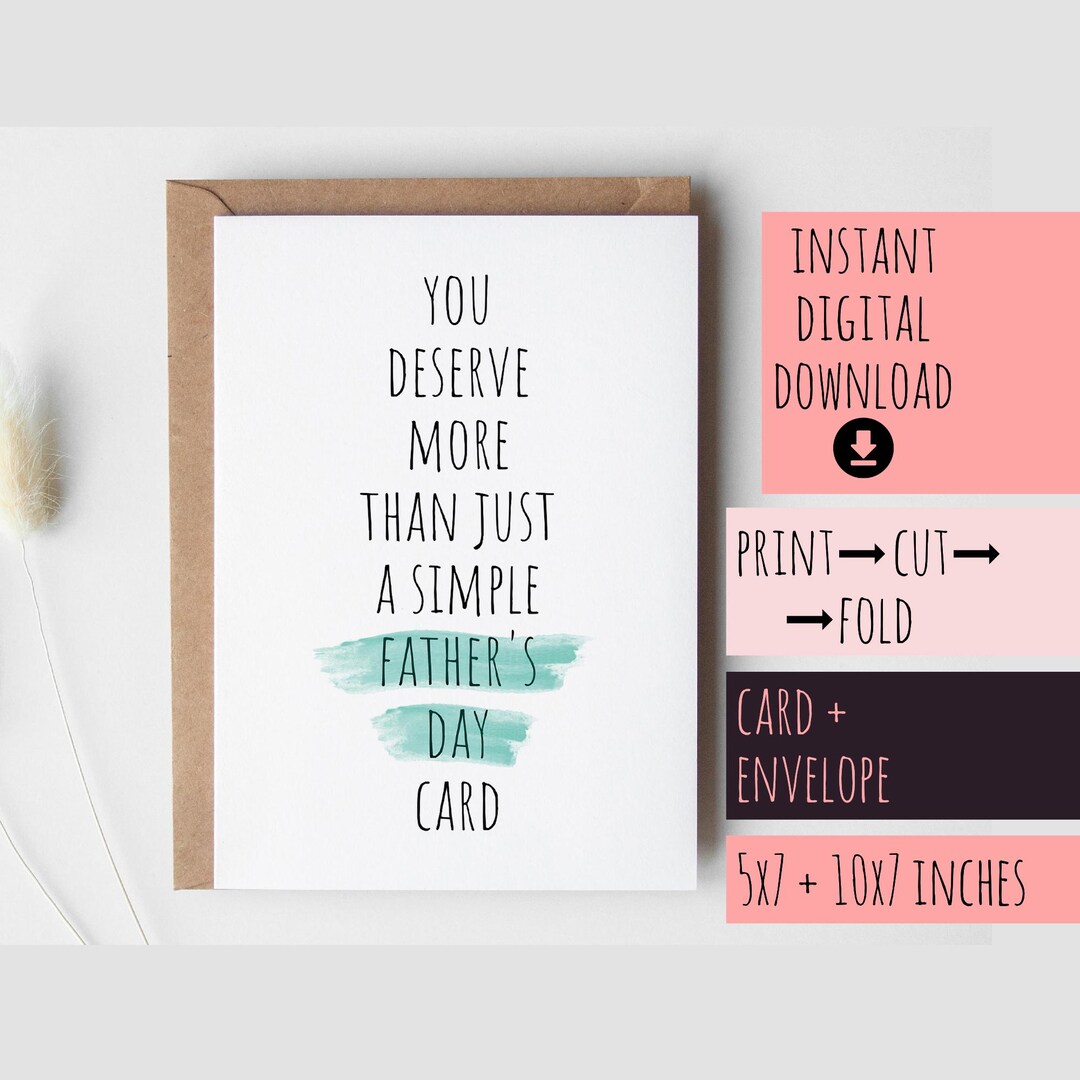 Fathers Day Card for Dad Printable, Gift for Grandad, Digital Download ...