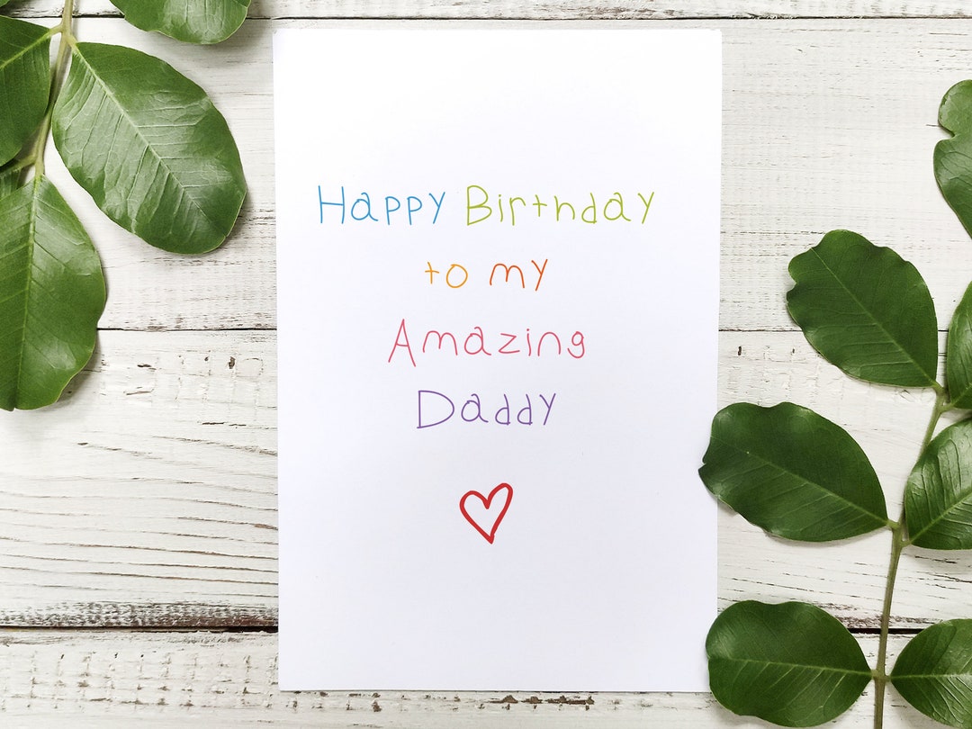 Happy Birthday Daddy Card DIGITAL DOWNLOAD From Kids - Etsy