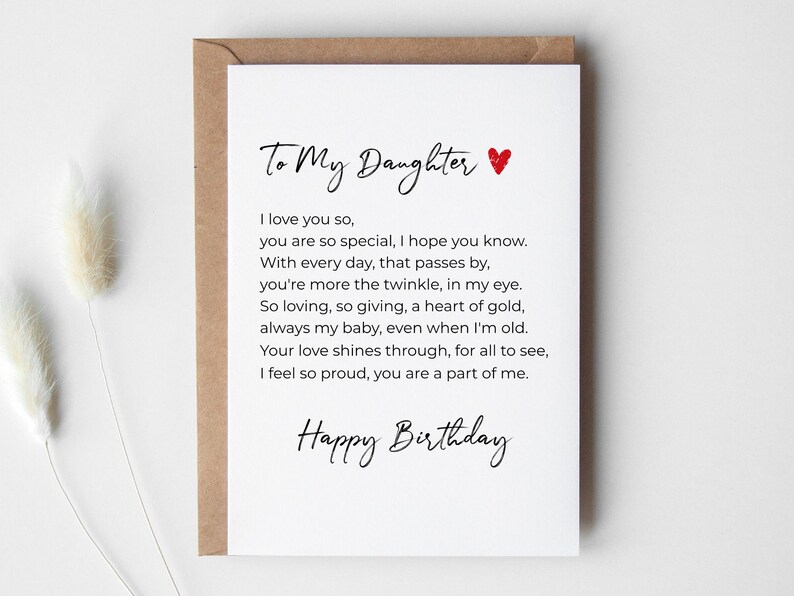 Daughters Birthday Card PRINTABLE DOWNLOAD, Gifts for Her - Etsy