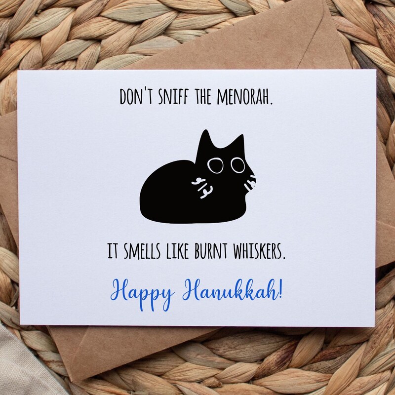 Hanukkah Cat Paper - Etsy