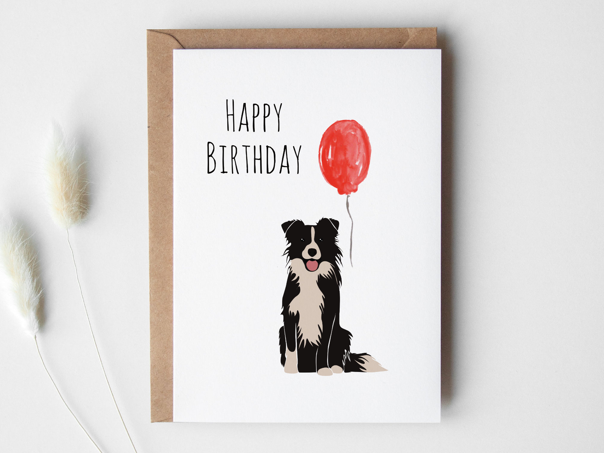 Border Collie Gifts, Birthday Cards PRINTABLE DOWNLOAD - Etsy
