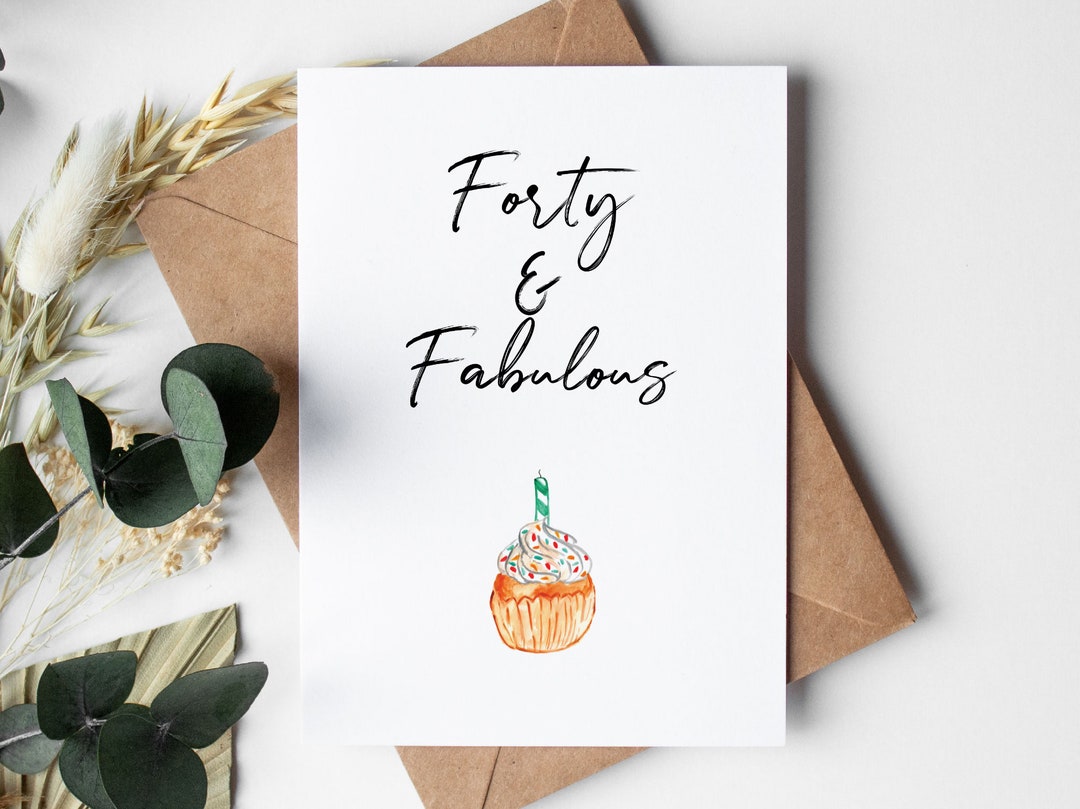 40th Birthday Card PRINTABLE DOWNLOAD - Etsy