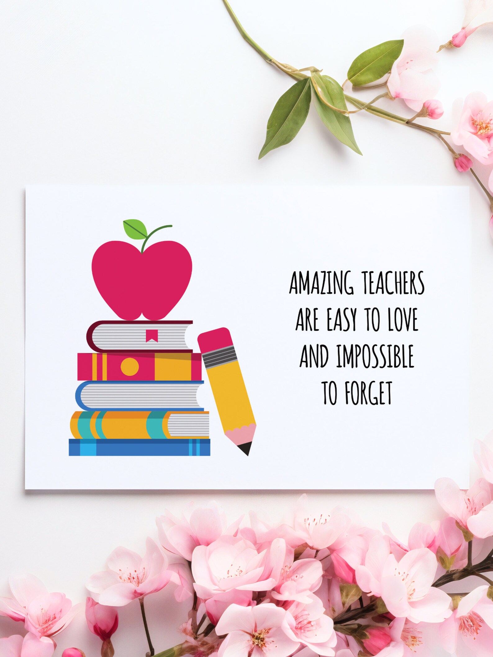 Teacher Appreciation Card DOWNLOADABLE, PRINTABLE - Etsy
