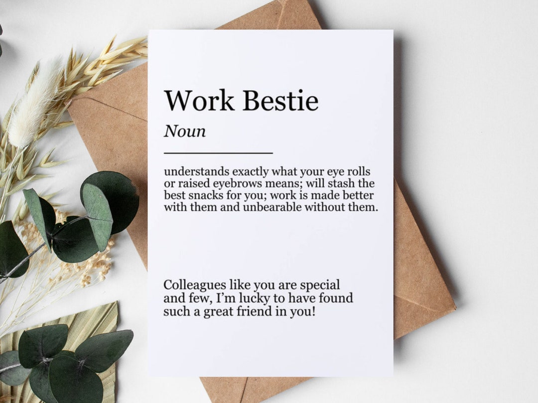 Work Bestie Greeting Card DIGITAL DOWNLOAD, Coworker Birthday Gift - Etsy