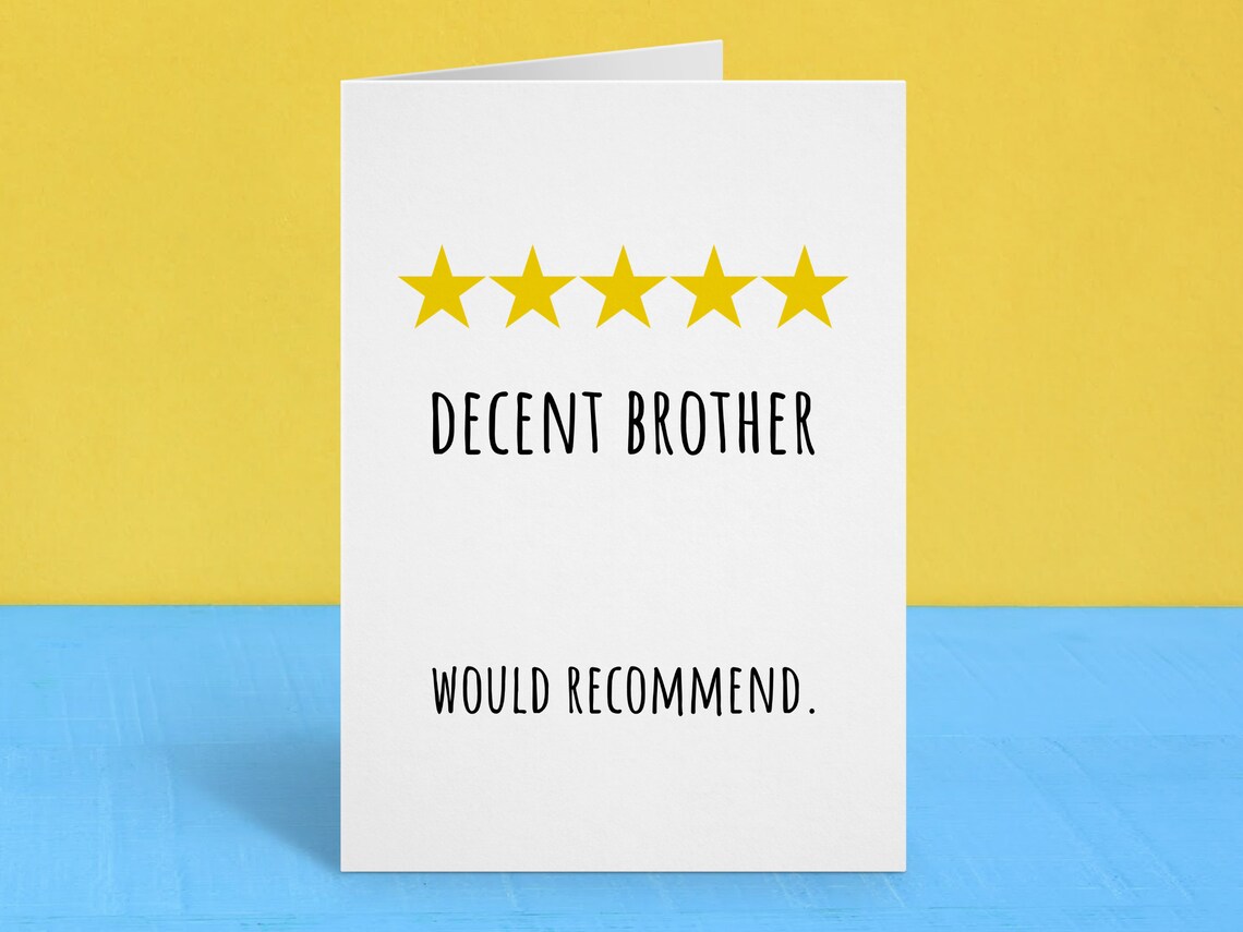 Funny Birthday Card Printable Download - Decent Brother - Etsy