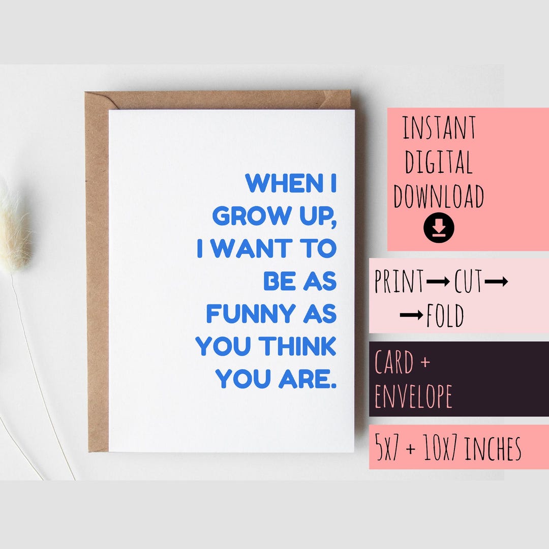 Funny Fathers Day Card for Dad Printable, Gift for Daddy, Digital ...