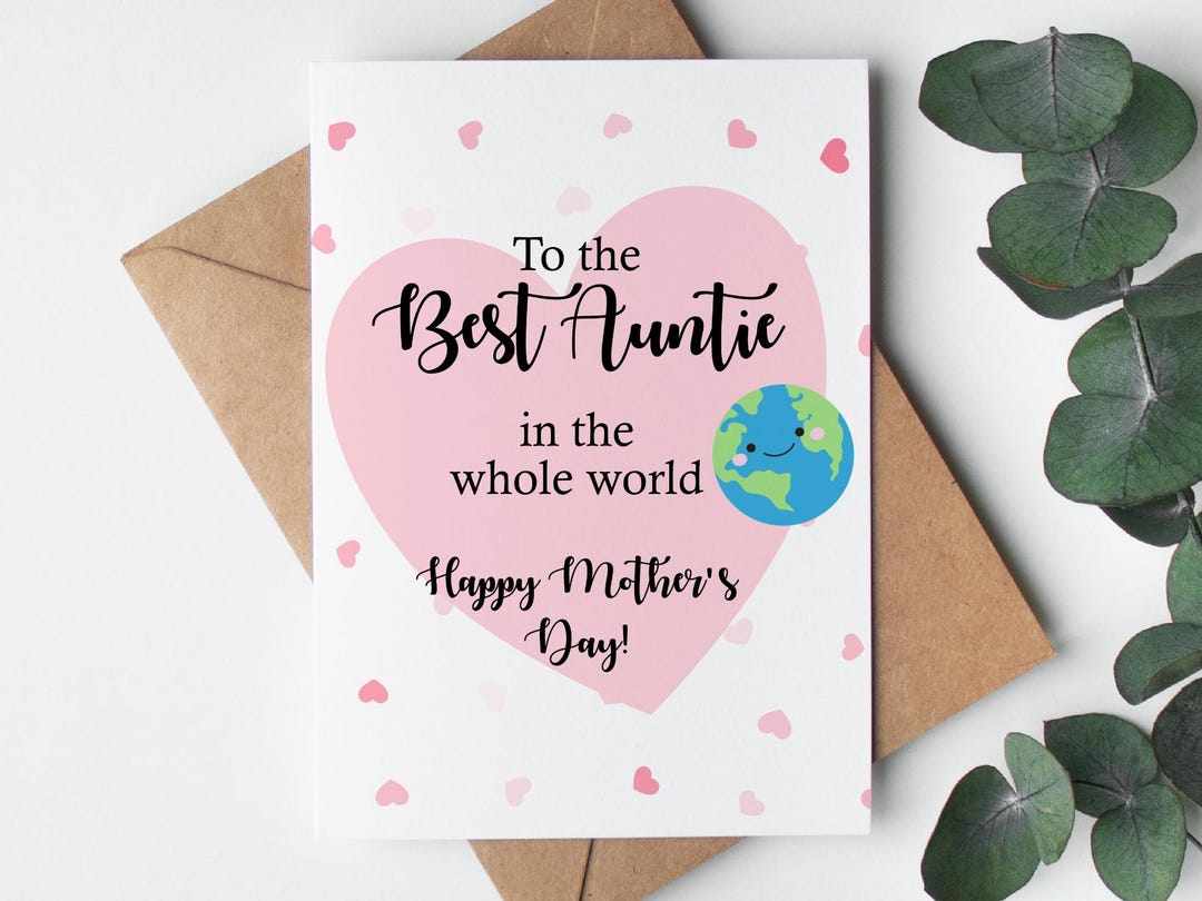Aunt Mothers Day Cards PRINTABLE DOWNLOADABLE Auntie - Etsy