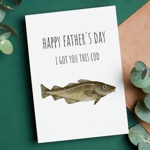Funny Father's Day Card, Fishing Cod Pun, Printable Gift (digital ...