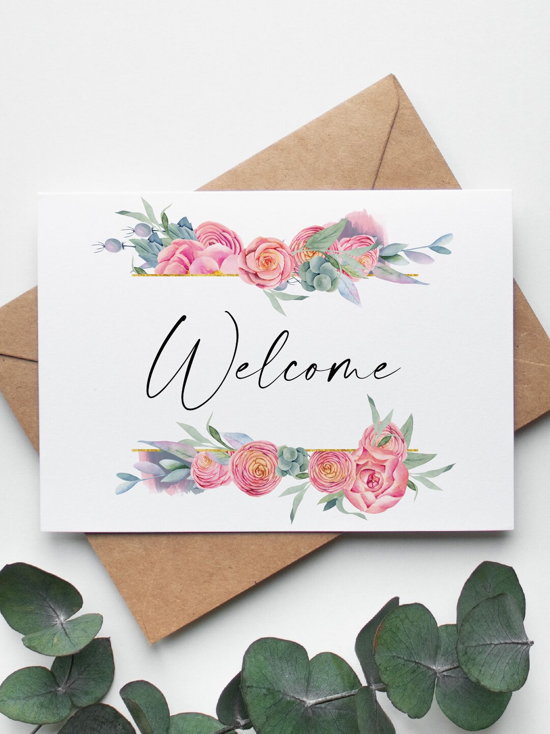 Welcome Card PRINTABLE, DOWNLOADABLE Minimalist Print at Home Instant ...