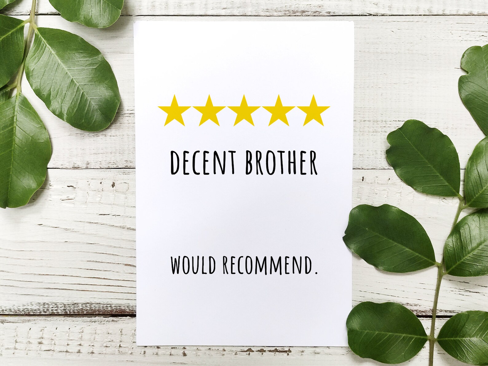 Funny Birthday Card Printable Download - Decent Brother - Etsy