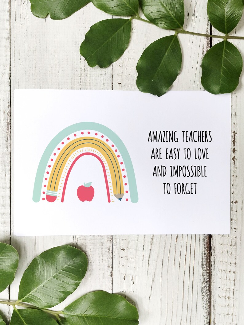 Teacher Appreciation Card DOWNLOADABLE, PRINTABLE - Etsy