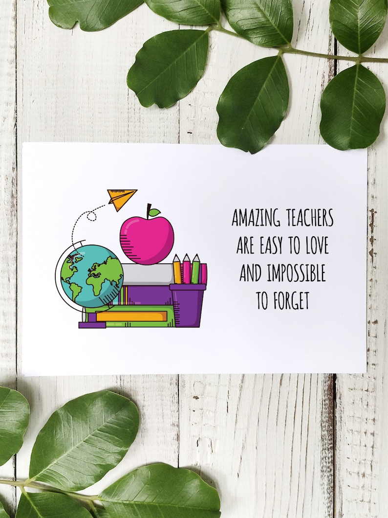 Teacher Appreciation Card DOWNLOADABLE, PRINTABLE - Etsy