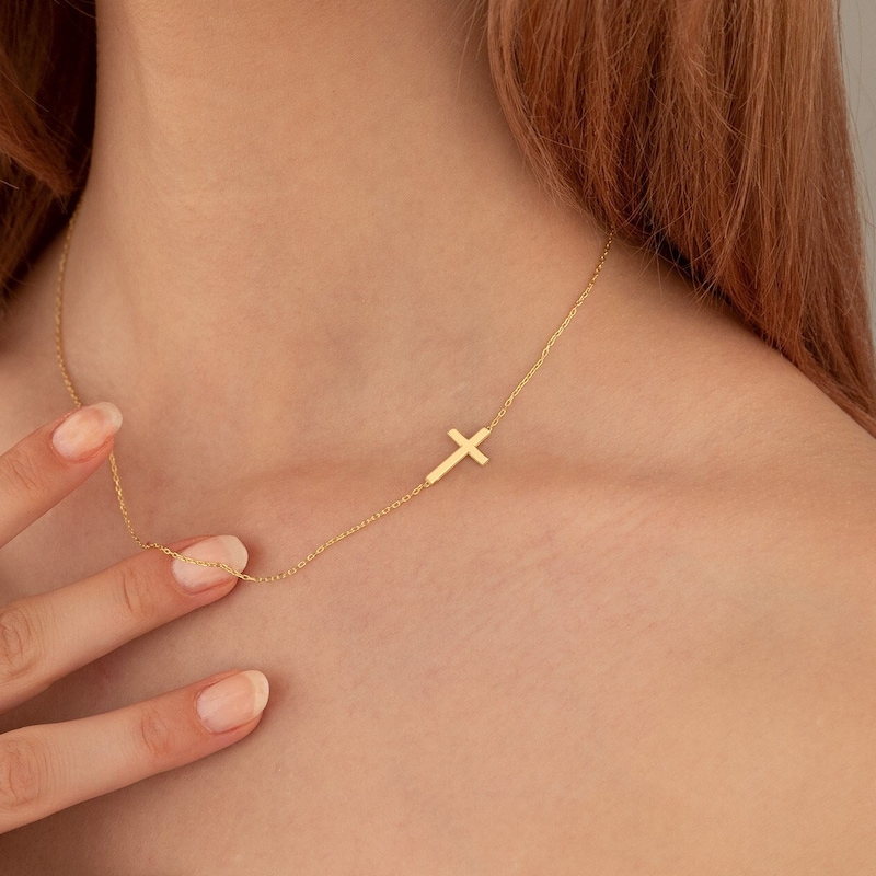 Gold Cross Necklace - Etsy
