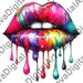 Multi-colored Kiss. Watercolor Images of Multi-colored Lips. Dripping ...