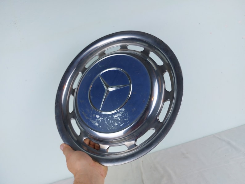 Vintage Mercedes Benz Hubcap, Dark Blue, Silver, Retro, Germany ...
