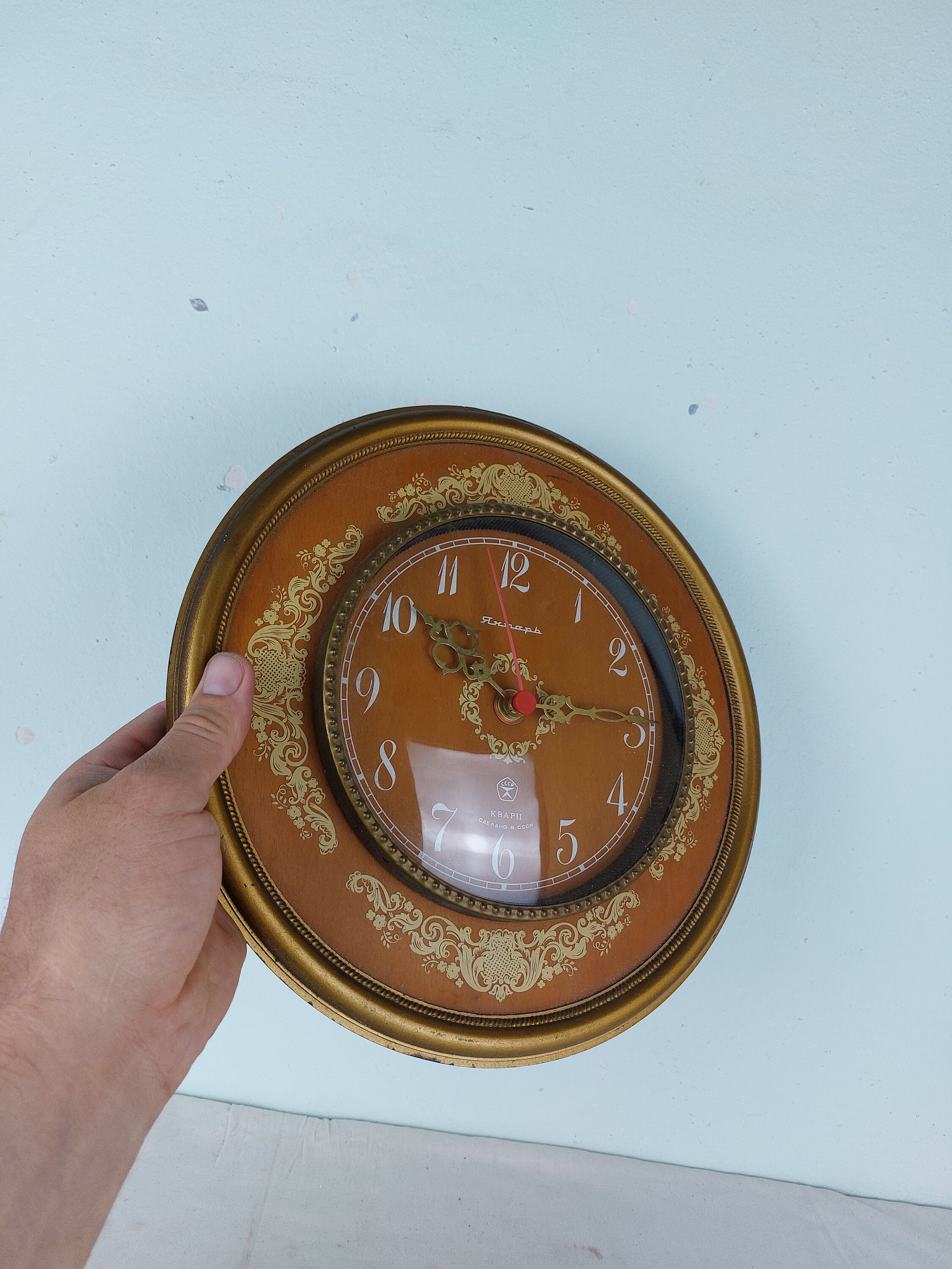 Soviet Wall Clock, Beautiful Flower Clock, Wooden Clock, Retro Clock ...