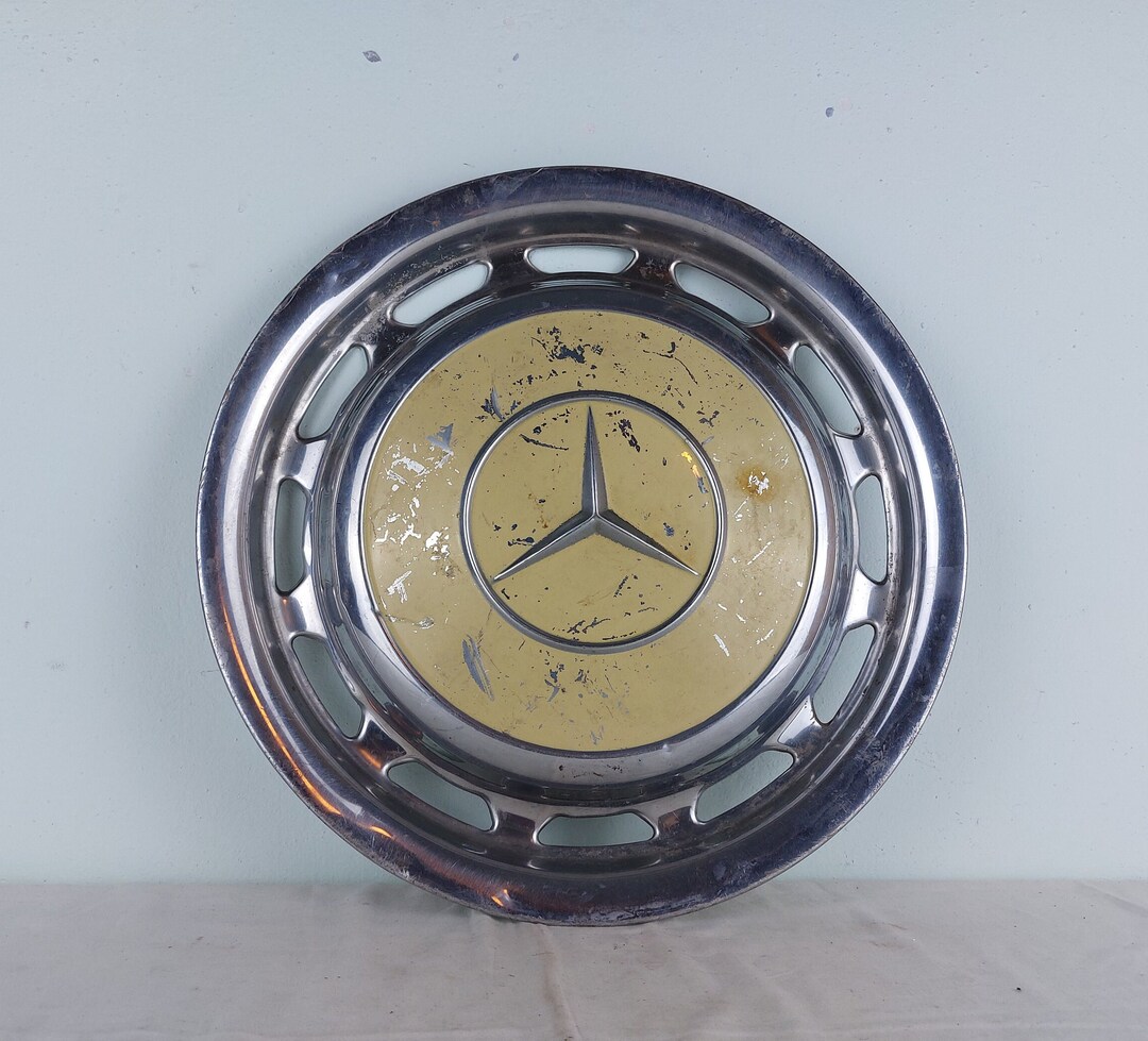 Vintage Mercedes Benz Hubcap, Brown, Silver, Retro, Germany, Mercedes ...