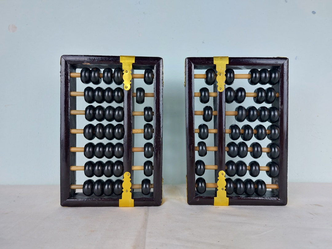 Antique Wooden Chinese Abacus, Vintage Lotus-flower Brand, Asian, Reto ...