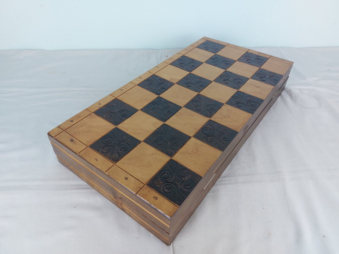 Beautiful Chess Set Vintage Wooden Chess Set Retro Chess - Etsy