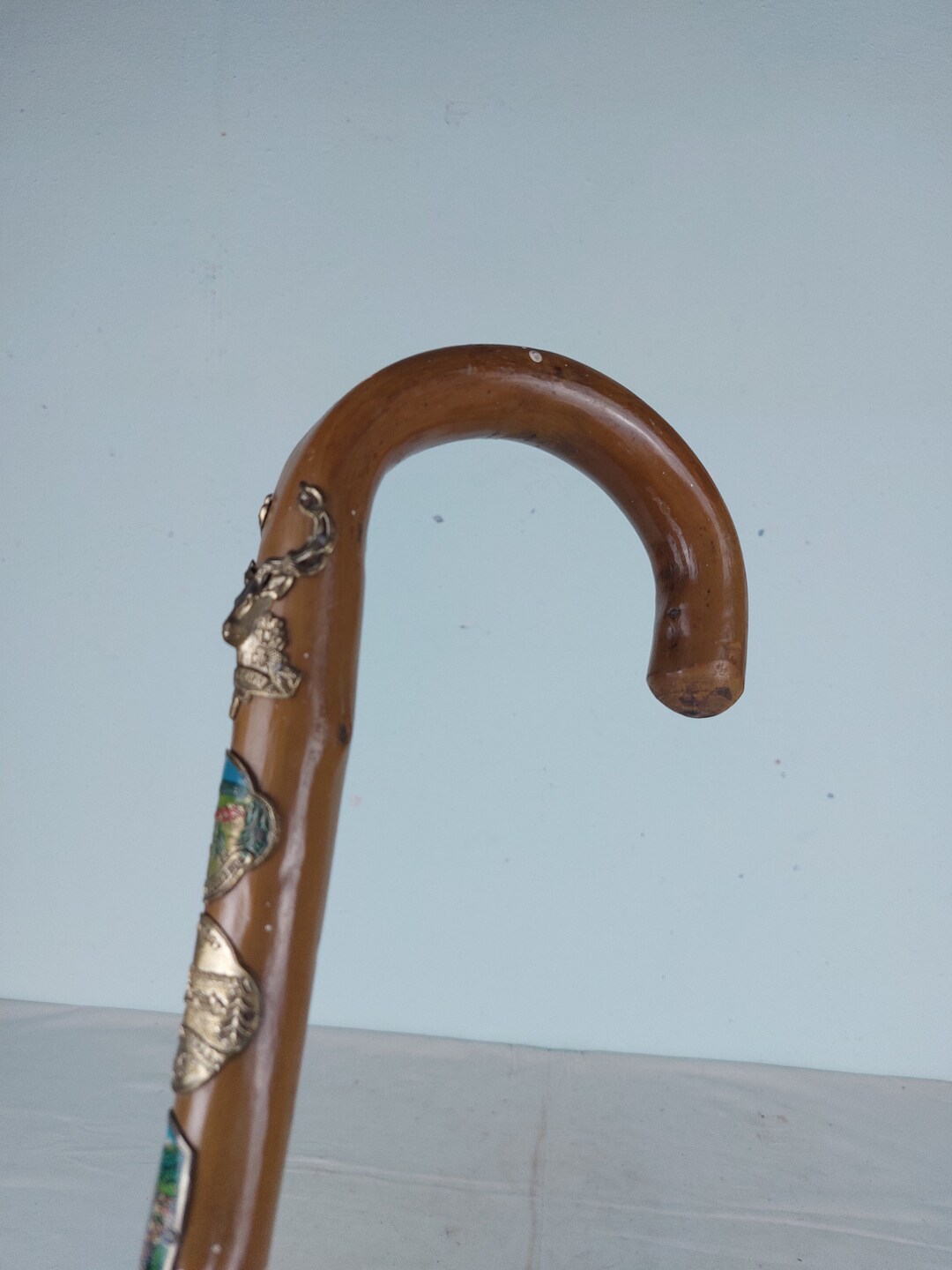 9 Emblem Cane, Vintage Walking Sticks, Retro Cane, Vintage Cane ...