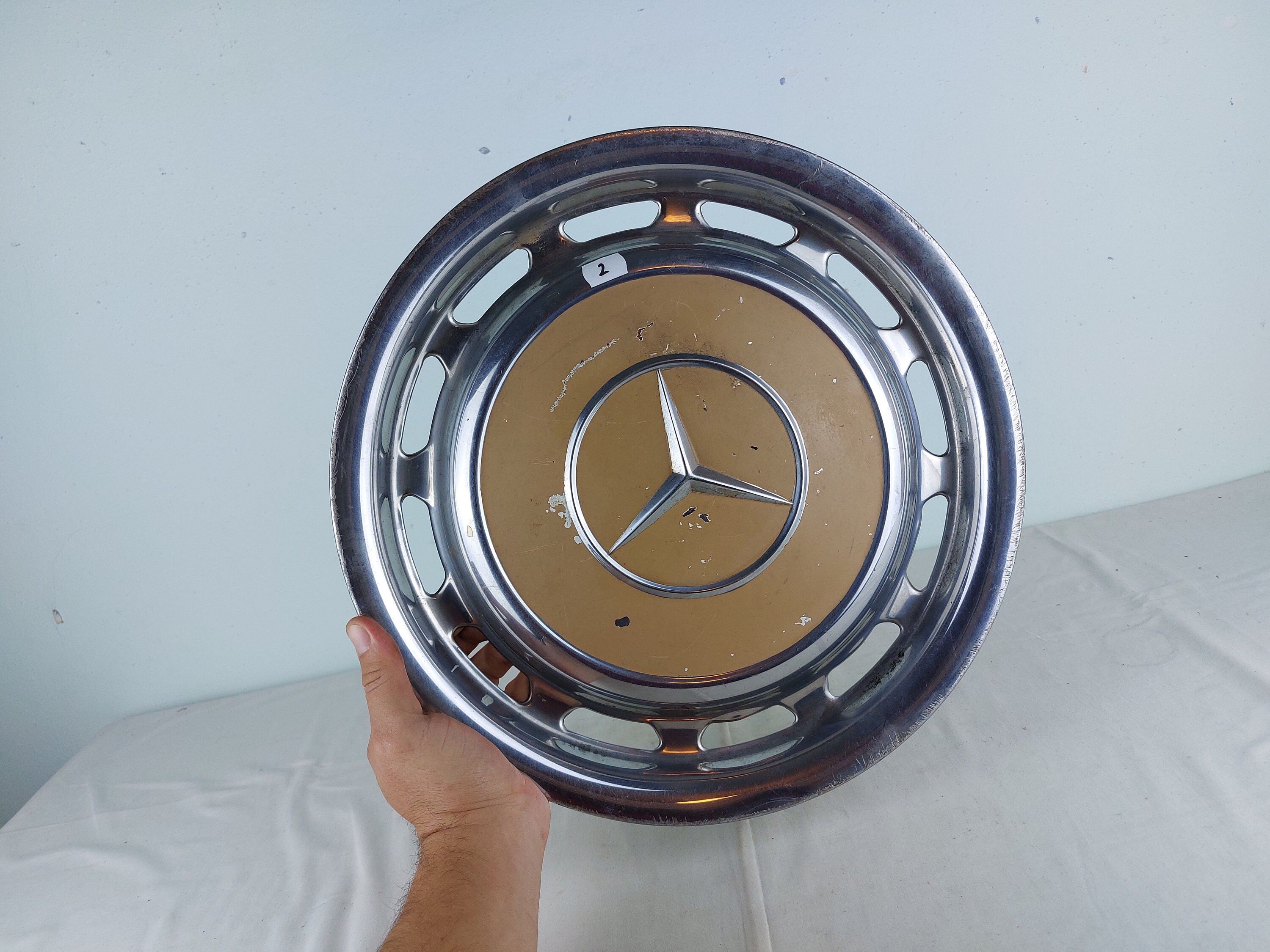 Vintage Mercedes Benz Hubcap, Brown, Silver, Retro, Germany, Car ...