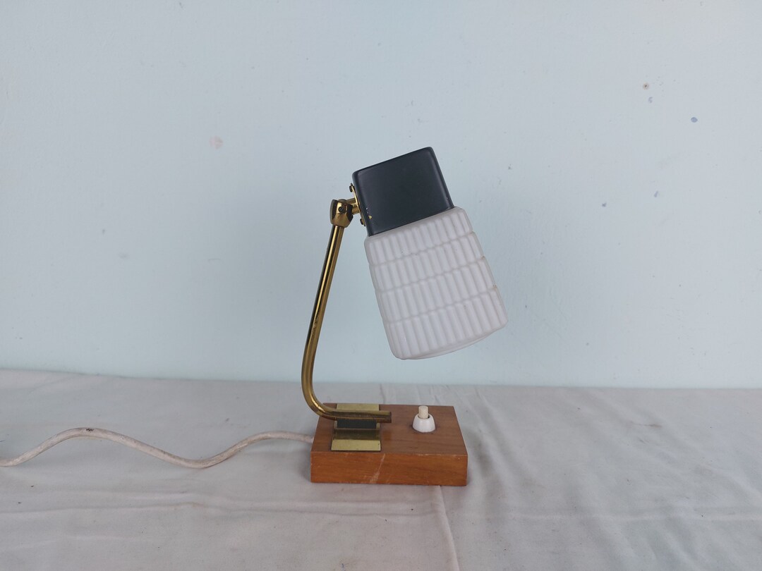 Beautiful Night Lamp, Wood Lamp, Green Lamp, Vintage Lamp, Retro Lamp ...