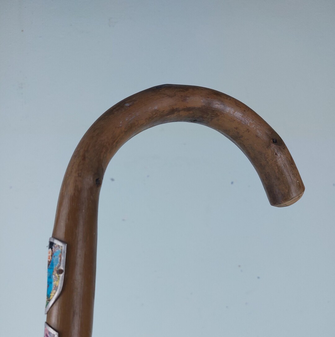 5 Emblem Cane, Vintage Walking Sticks, Retro Cane, Vintage Cane ...