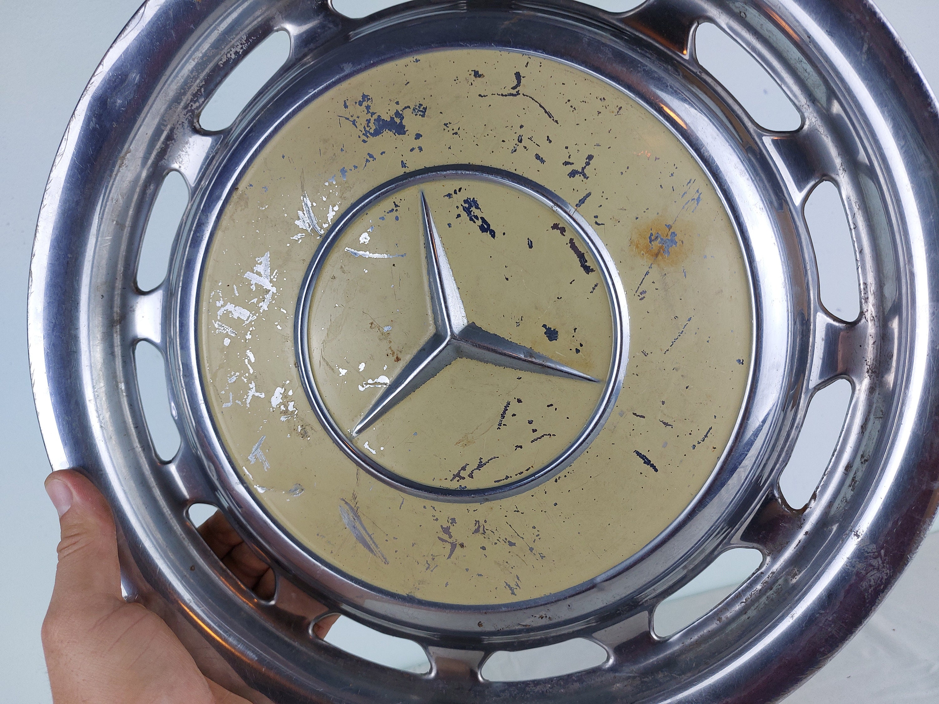 Vintage Mercedes Benz Hubcap Brown Silver Retro Germany - Etsy