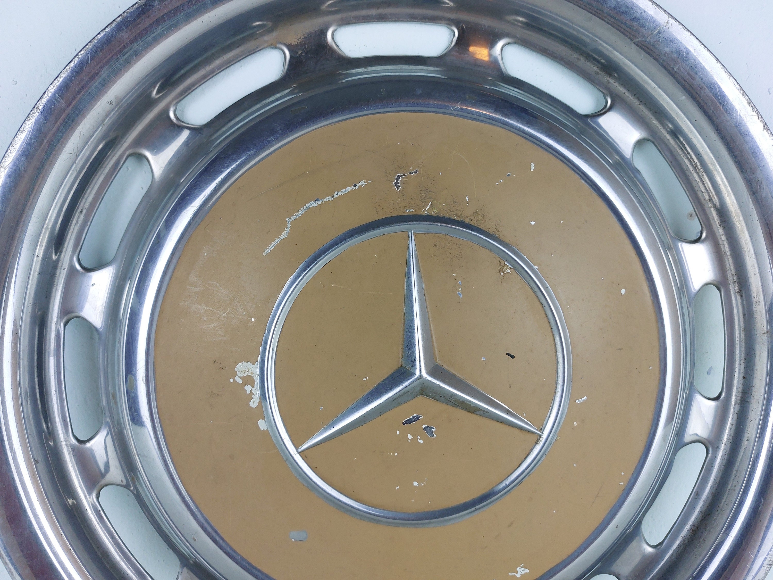 Vintage Mercedes Benz Hubcap, Brown, Silver, Retro, Germany, Car ...