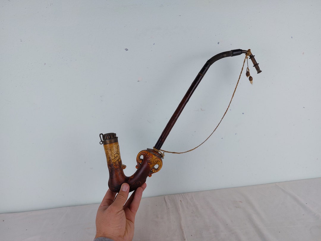 Large Pipe, Vintage Pipe, Retro Pipe, Wooden Pipe, Collectible, Tobacco ...
