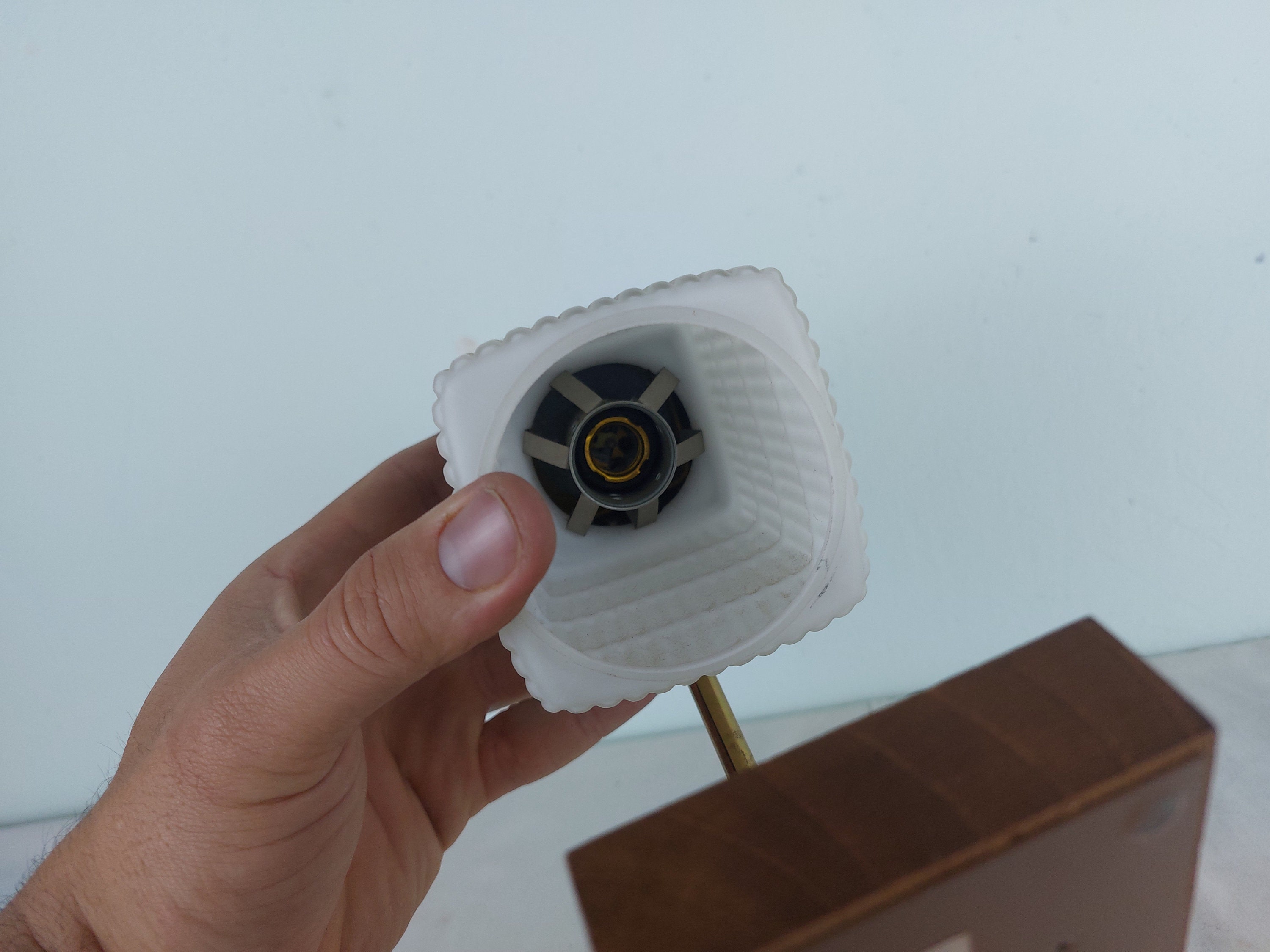 Beautiful Night Lamp, Wood Lamp, Green Lamp, Vintage Lamp, Retro Lamp ...