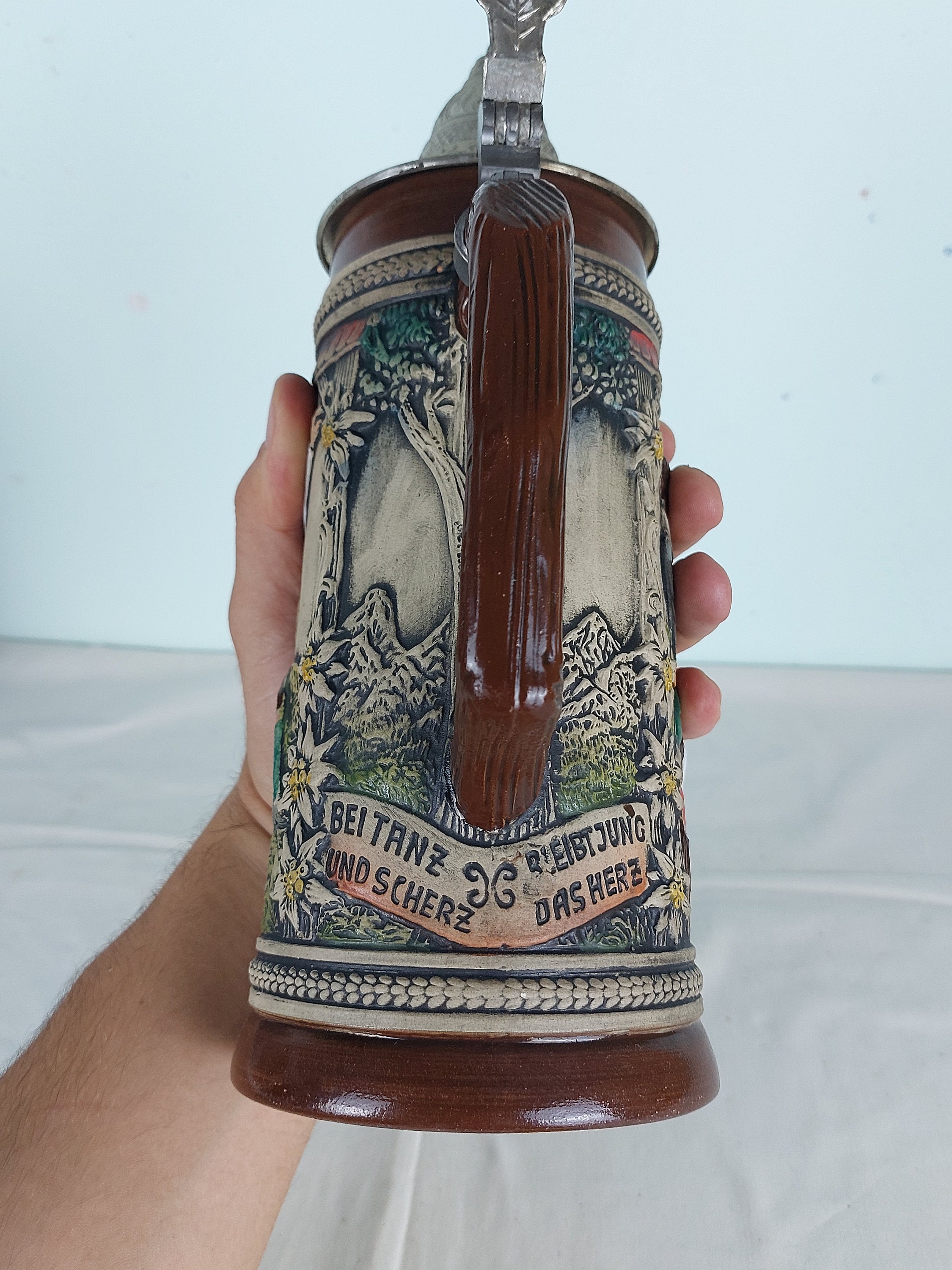 Large Beautiful Mug Vintage Ceramic Beer Mug Pottery Home - Etsy