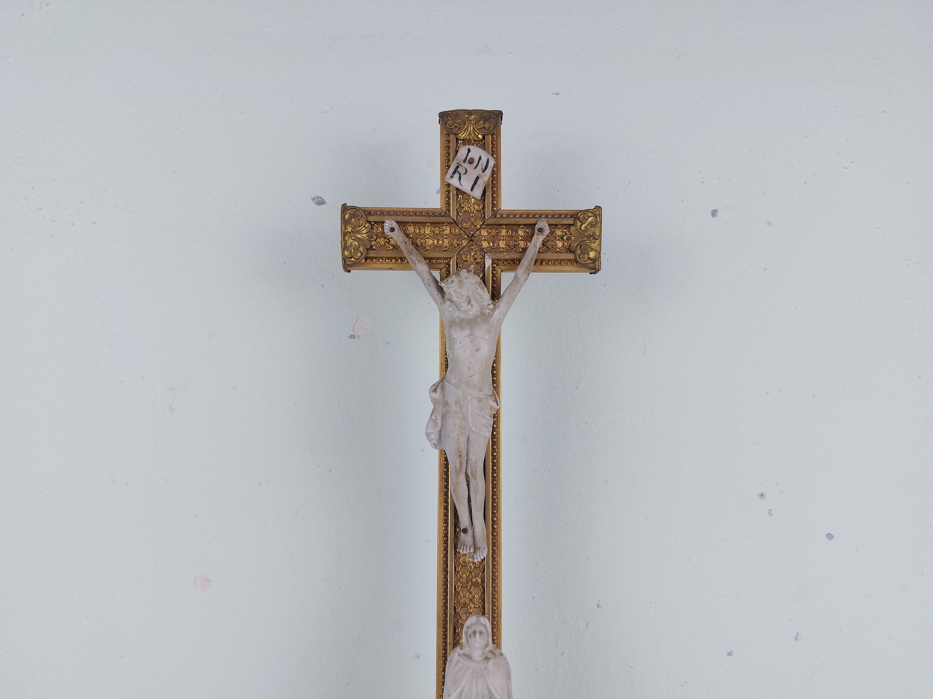 Gold Crucifix, Desk Crucifix, Vintage Cross, Vintage, Retro, Old ...