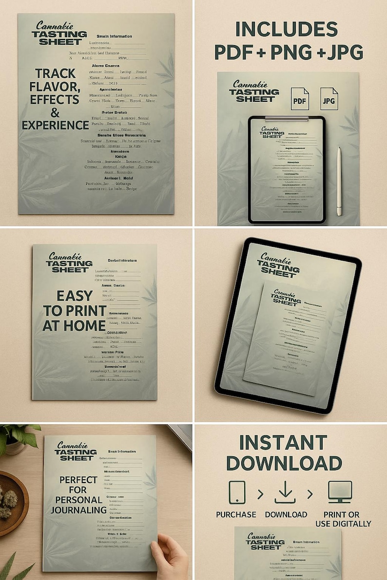 Weed Tasting Sheet PDF | Cannabis Strain Review Log | Marijuana Journal ...