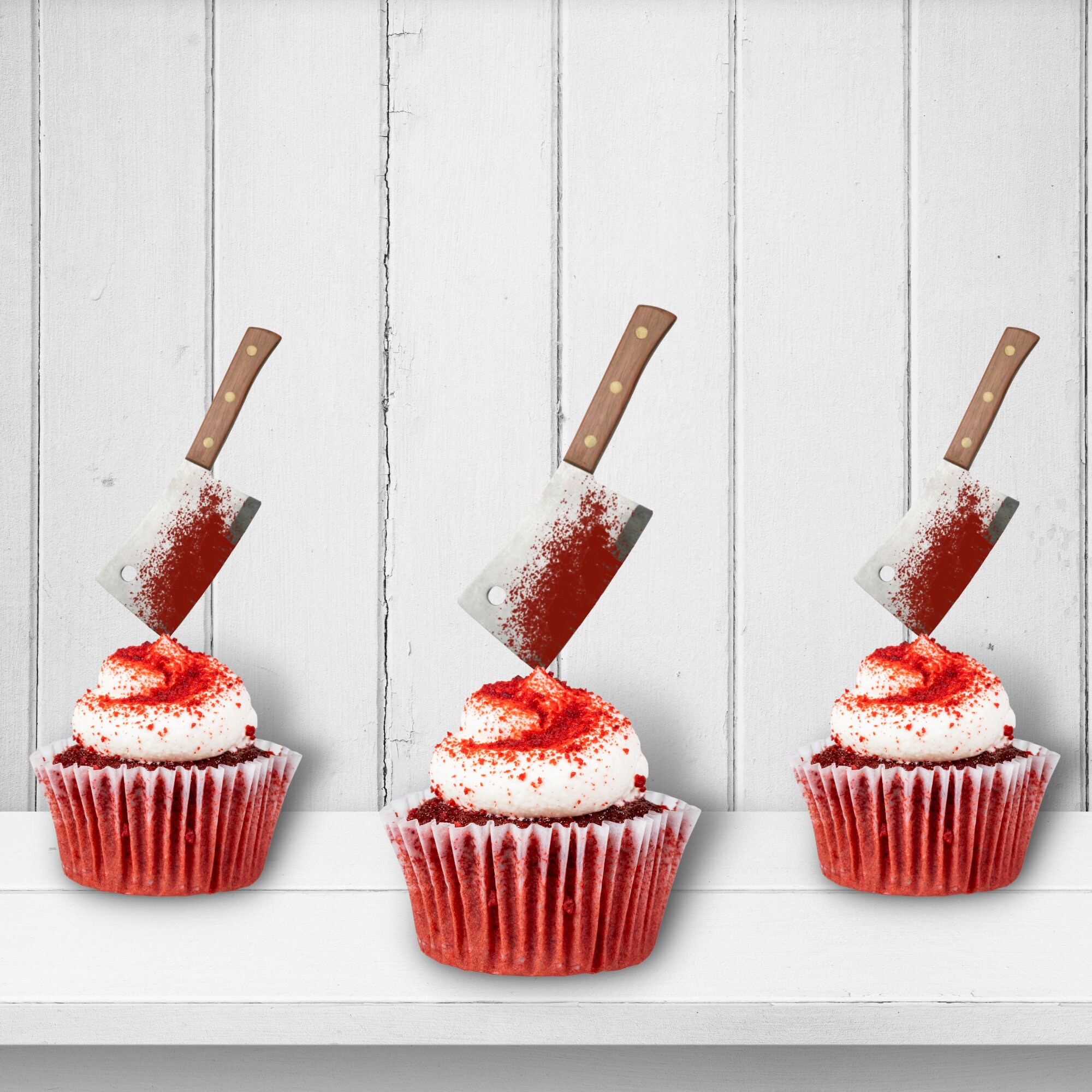 Bloody Cleaver Cupcake Toppers,horror Movie Party Decor,halloween ...