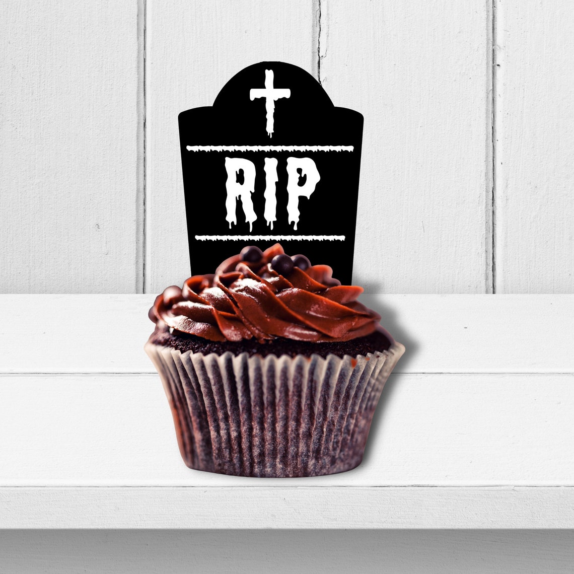 Tombstone Cupcake Topperprintable Gravestone Party - Etsy