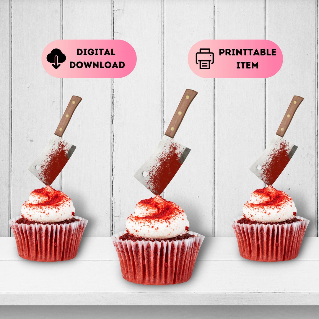 Bloody Cleaver Cupcake Toppers,horror Movie Party Decor,halloween ...